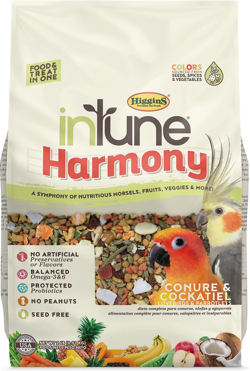 HIGGINS inTune Harmony Conure & Cockatiel Bird Food, 2-lb bag - Chewy.com
