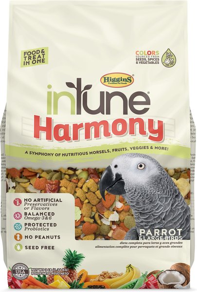 HIGGINS inTune Harmony Parrot Bird Food, 3-lb bag - Chewy.com