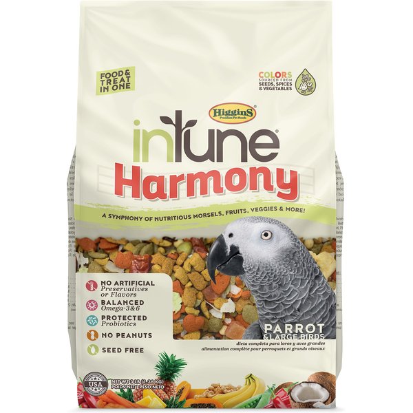 HIGGINS Sunburst Gourmet Blend Parrot Bird Food, 3-lb bag - Chewy.com
