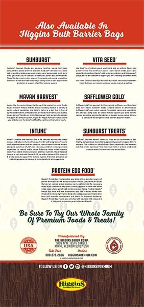 HIGGINS Safflower Gold Parrot Food, 25-lb bag - Chewy.com