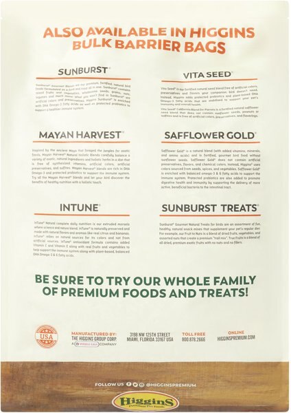 HIGGINS Safflower Gold Parrot Food, 25-lb bag - Chewy.com
