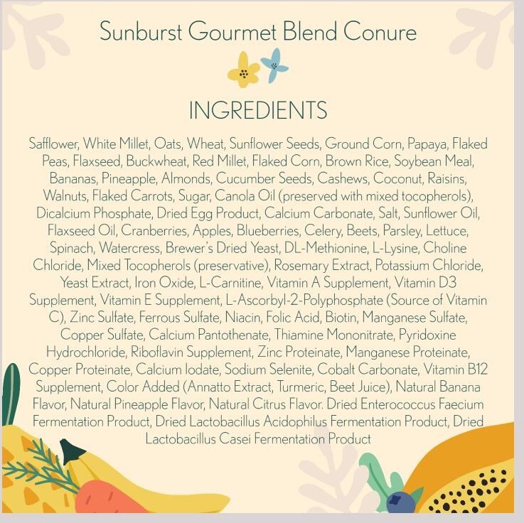 HIGGINS Sunburst Gourmet Blend Conure Bird Food, 25-lb bag - Chewy.com