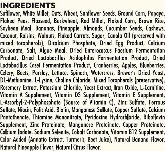 HIGGINS Sunburst Gourmet Blend Conure Bird Food, 3-lb bag - Chewy.com