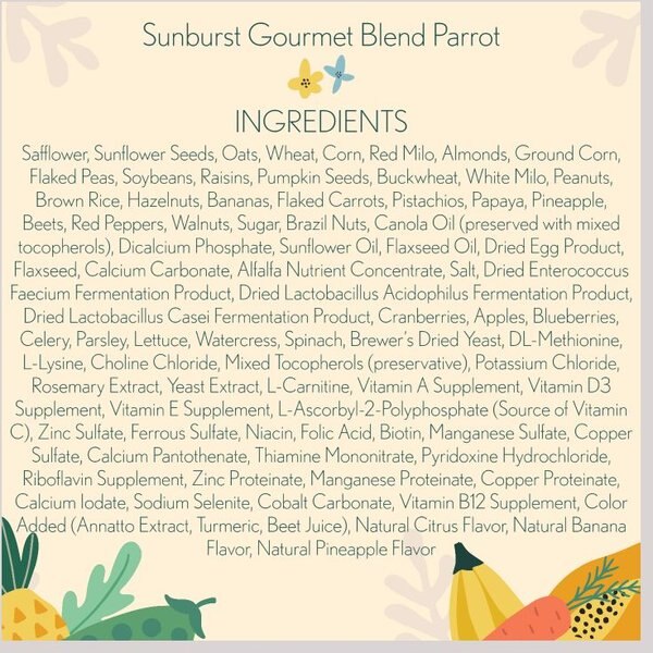 HIGGINS Sunburst Gourmet Blend Parrot Bird Food, 25-lb bag - Chewy.com