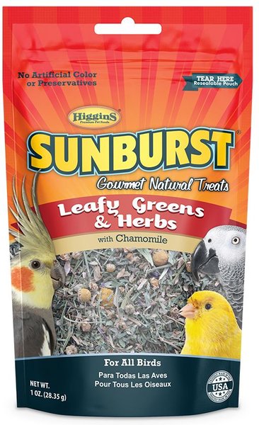 HIGGINS Sunburst Gourmet Treats Leafy Greens & Herbs Bird Food, 1-oz ...