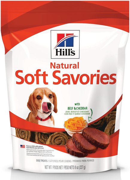 HILL'S Natural Soft Savories with Beef & Cheddar Dog Treats, 8-oz bag ...