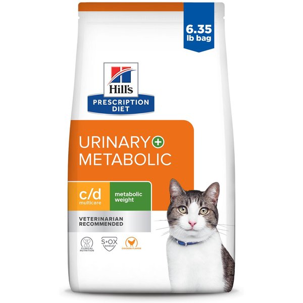 HILL'S PRESCRIPTION DIET c/d Multicare Stress + Metabolic Chicken Flavor Dry Cat Food, 6.35-lb ...