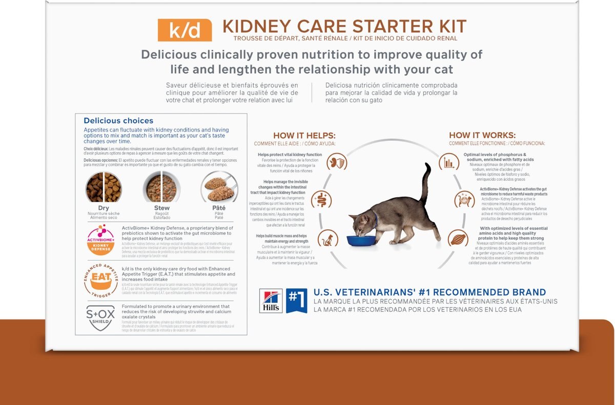 HILL'S PRESCRIPTION DIET k/d Kidney Care Starter Kit Variety Pack Cat ...