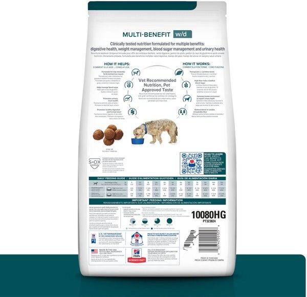 HILL'S PRESCRIPTION DIET w/d Multi-Benefit Chicken Flavor Dry Dog Food ...
