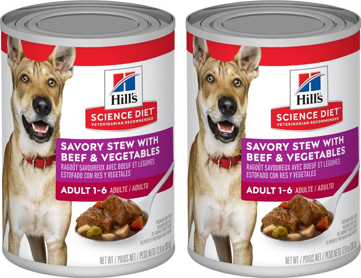 HILL'S SCIENCE DIET Adult Savory Stew with Beef & Vegetables Canned Dog ...