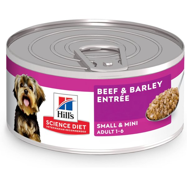 HILL'S SCIENCE DIET Adult Beef & Barley Entree Wet Dog Food, 5.8-oz can ...