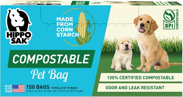 HIPPO SAK Compostable Pet Poop Bags, 150 count - Chewy.com