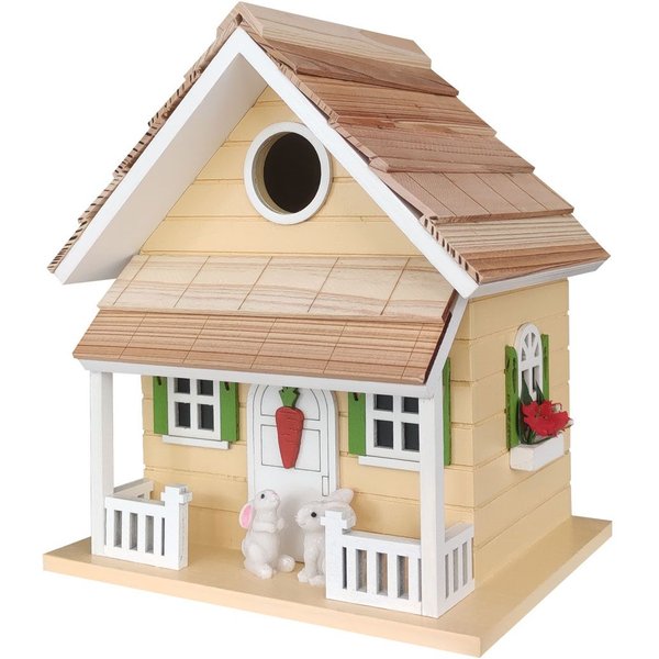 HOME BAZAAR Flower Pot Cottage Birdhouse, Yellow - Chewy.com
