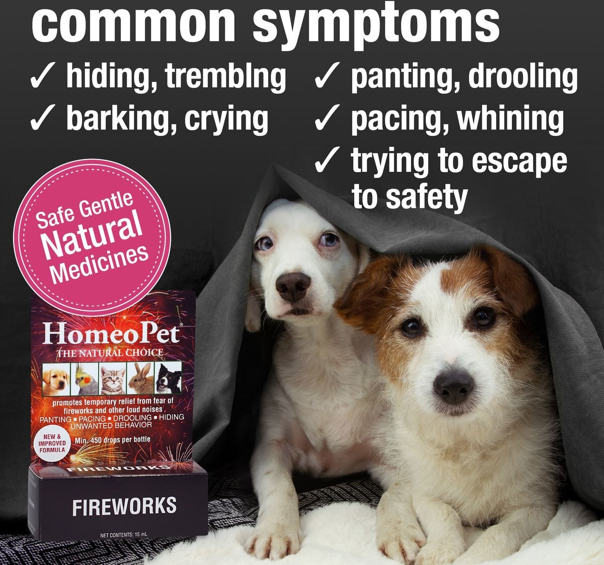 HOMEOPET Anxiety TFLN Dog, Cat, Bird & Small Animal Supplement, 450 ...