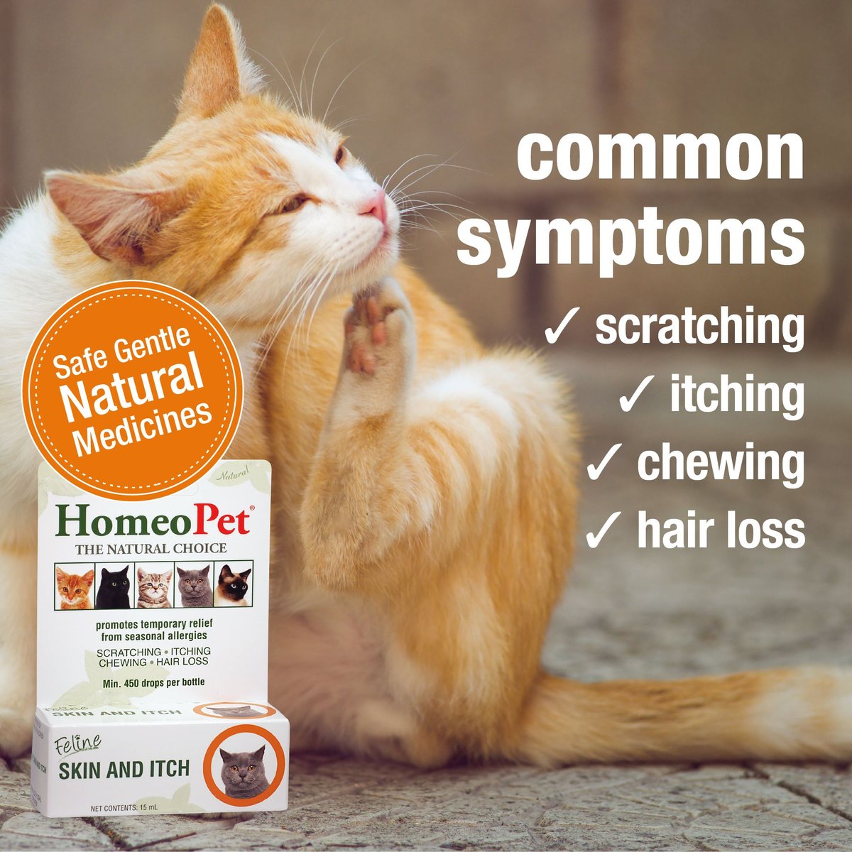 HOMEOPET Feline Skin & Itch Cat Supplement, 450 drops - Chewy.com