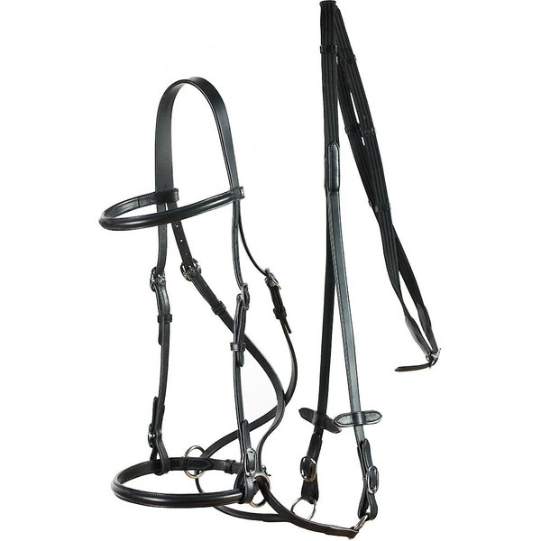 HORZE Leather Bitless Horse Bridle, Black, Pony - Chewy.com