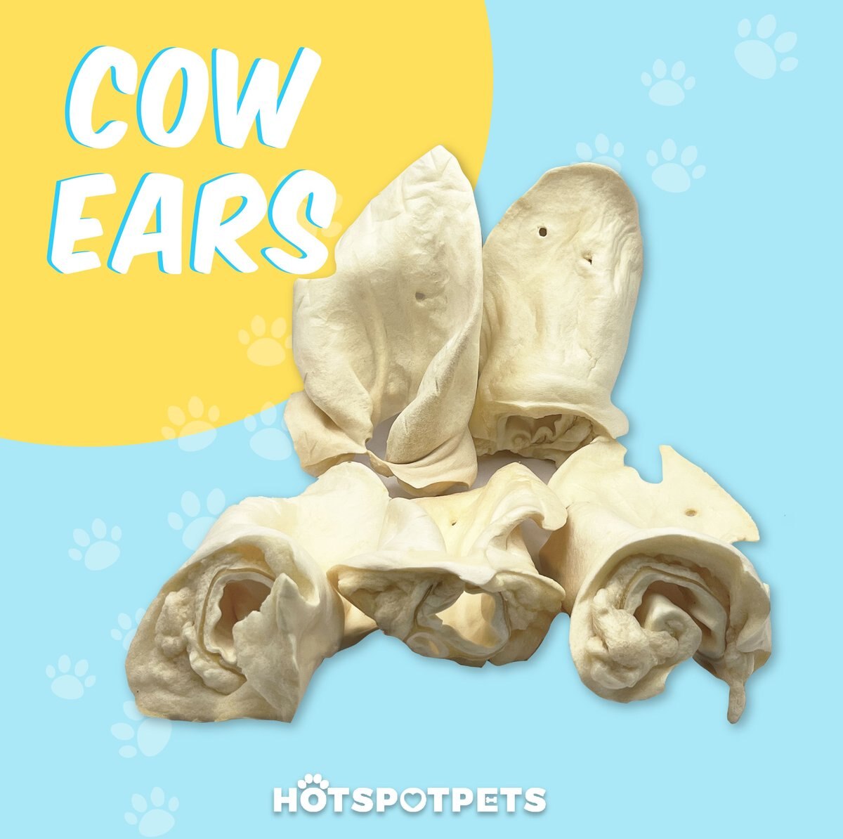 HOTSPOT PETS Whole Cow Ears with Base Dog Chew Treats, Large, 25 count ...