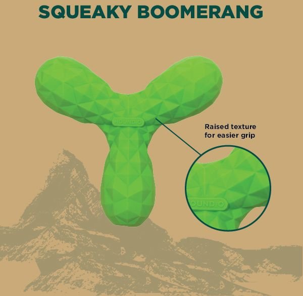 HOUND2O Squeaky Boomerang Dog Toy, Green - Chewy.com