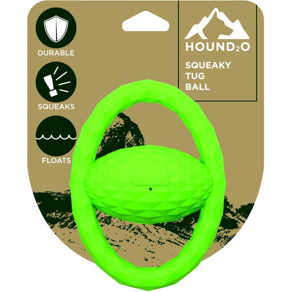 HOUND2O Squeaky Tug Ball Dog Toy, Green - Chewy.com