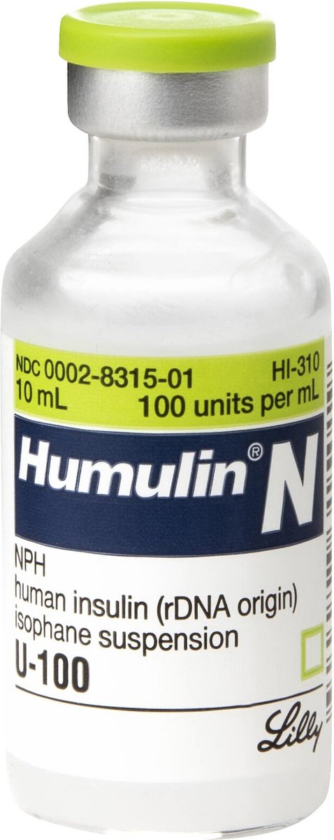 HUMULIN N (NPH human insulin (rDNA origin) isophane suspension) U-100 Injectable, 10-mL vial ...