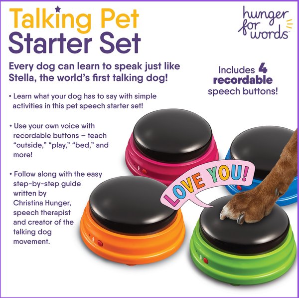 HUNGER FOR WORDS Talking Pet Starter Set Dog Toy, 4-pack - Chewy.com