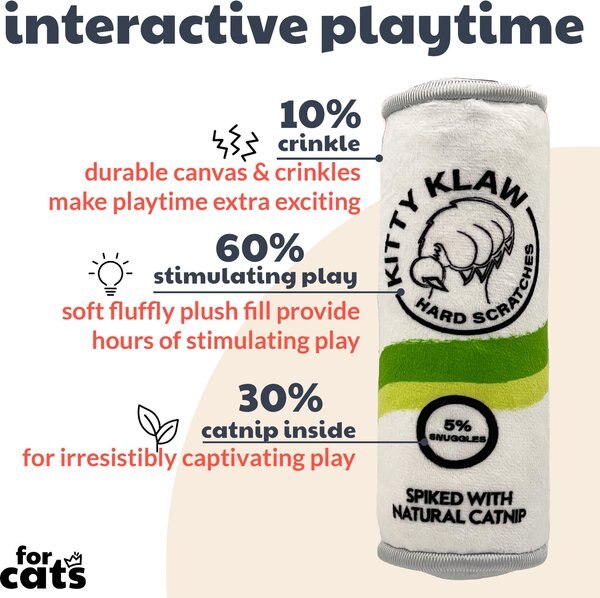 HUXLEY & KENT Cat Kicker Kitty Klaw Licks & Lime Cat Toy, White/Green ...