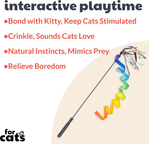 HUXLEY & KENT Cat Wand Dance & Lure Rainbow Cat Toy, Rainbow - Chewy.com