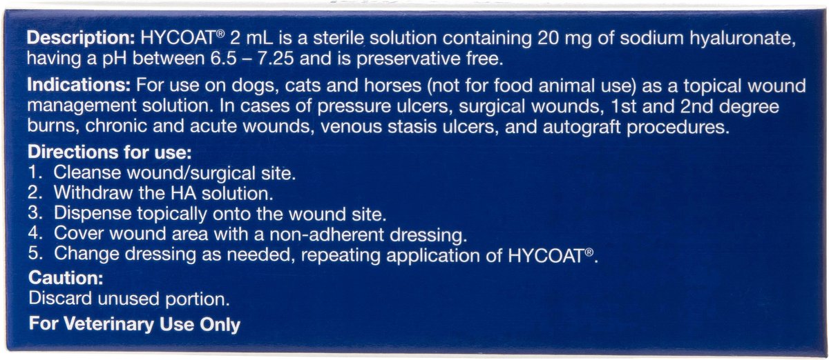HYCOAT Topical Wound Management Solution for Dogs, Cats & Horses, 20mg ...