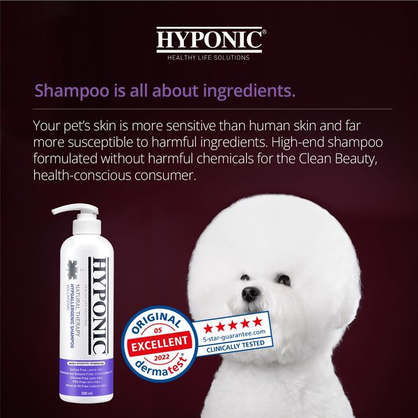 HYPONIC Natural Therapy Hypoallergenic Volumizing Dog Shampoo, 10.1-fl ...