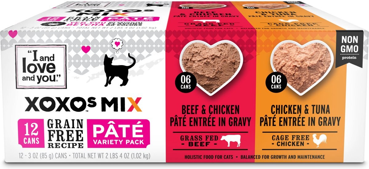 I AND LOVE AND YOU XOXO Chicken & Beef Pate Grain-Free Variety Pack ...