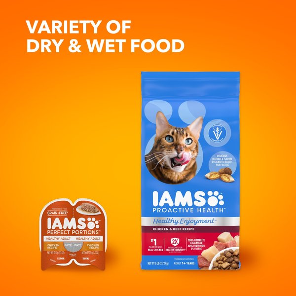 IAMS Proactive Health Healthy Enjoyment Immune Support Chicken & Beef ...