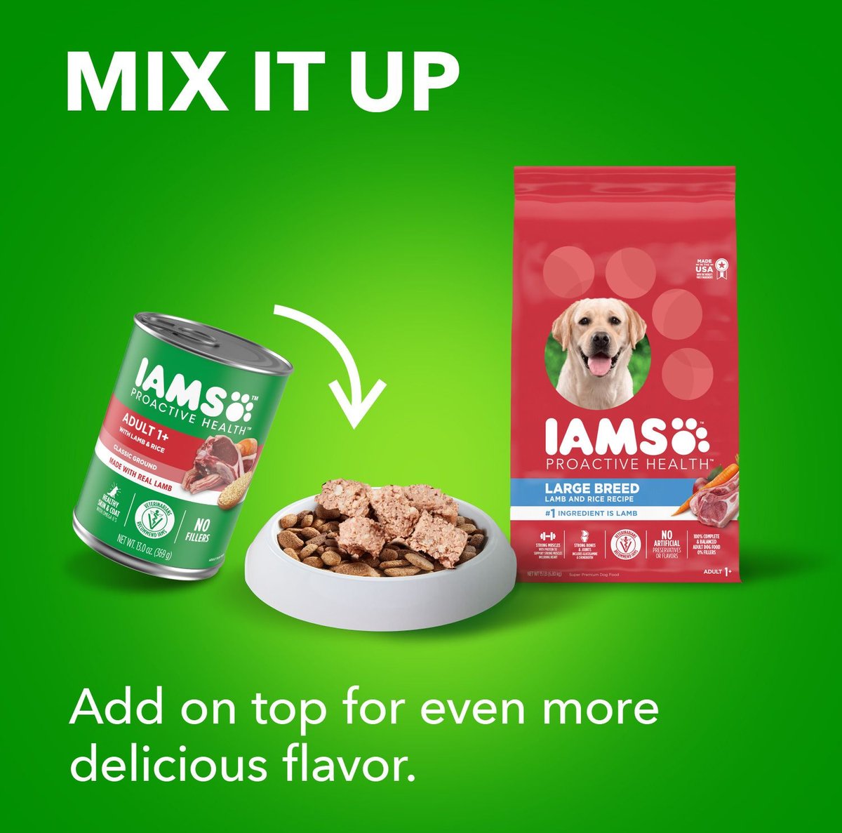 IAMS Proactive Health Large Breed Adult Lamb & Rice Recipe Dry Dog Food ...
