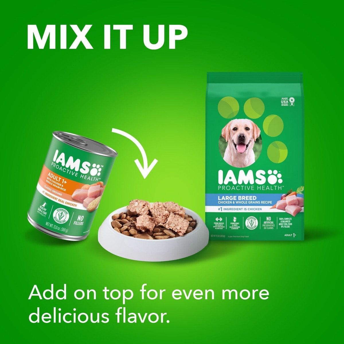 IAMS Proactive Health Large Breed Adult with Real Chicken Dry Dog Food ...