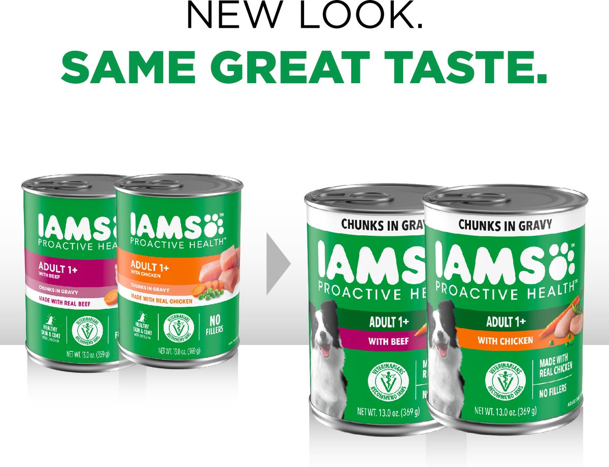IAMS Proactive Health Variety Pack Canned Wet Dog Food, 13-oz can, case ...