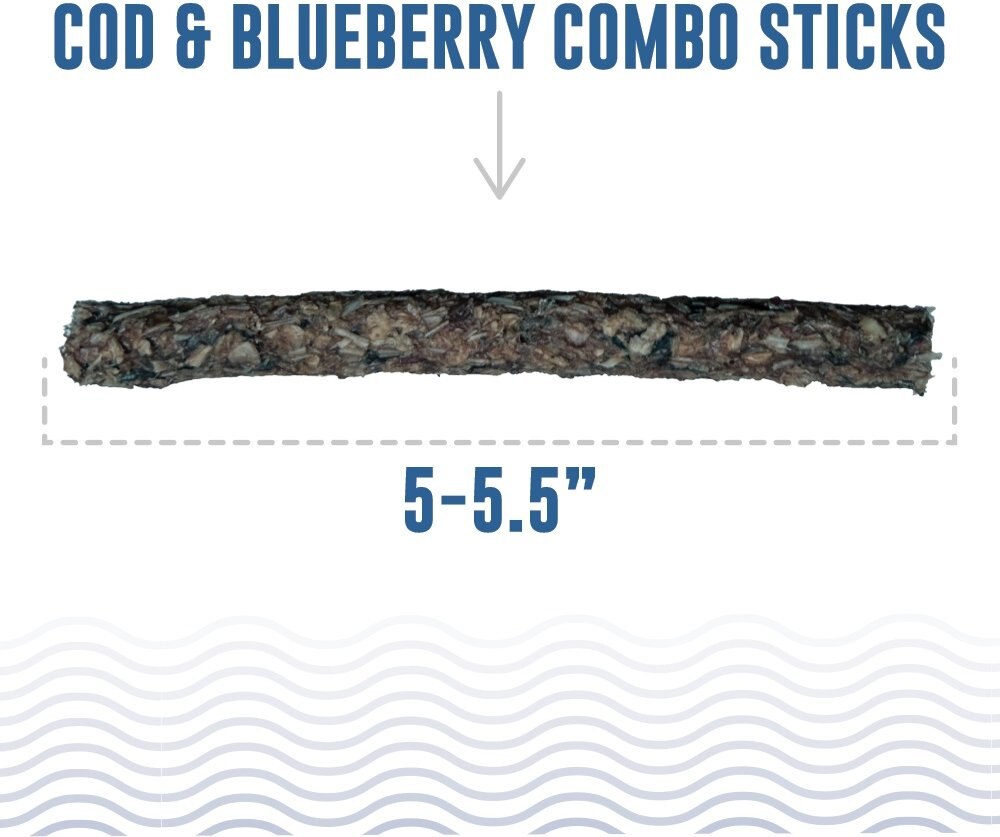ICELANDIC+ Cod & Blueberry Combo Sticks Dog Treats, 6 count - Chewy.com