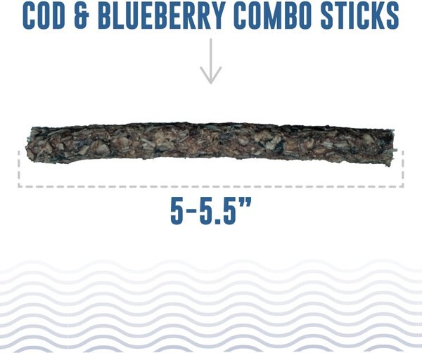ICELANDIC+ Cod & Blueberry Combo Sticks Dog Treats, 6 count - Chewy.com