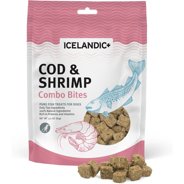 ICELANDIC+ Grain-Free Cod & Herring Combo Bites Dog Treats, 3-oz bag ...