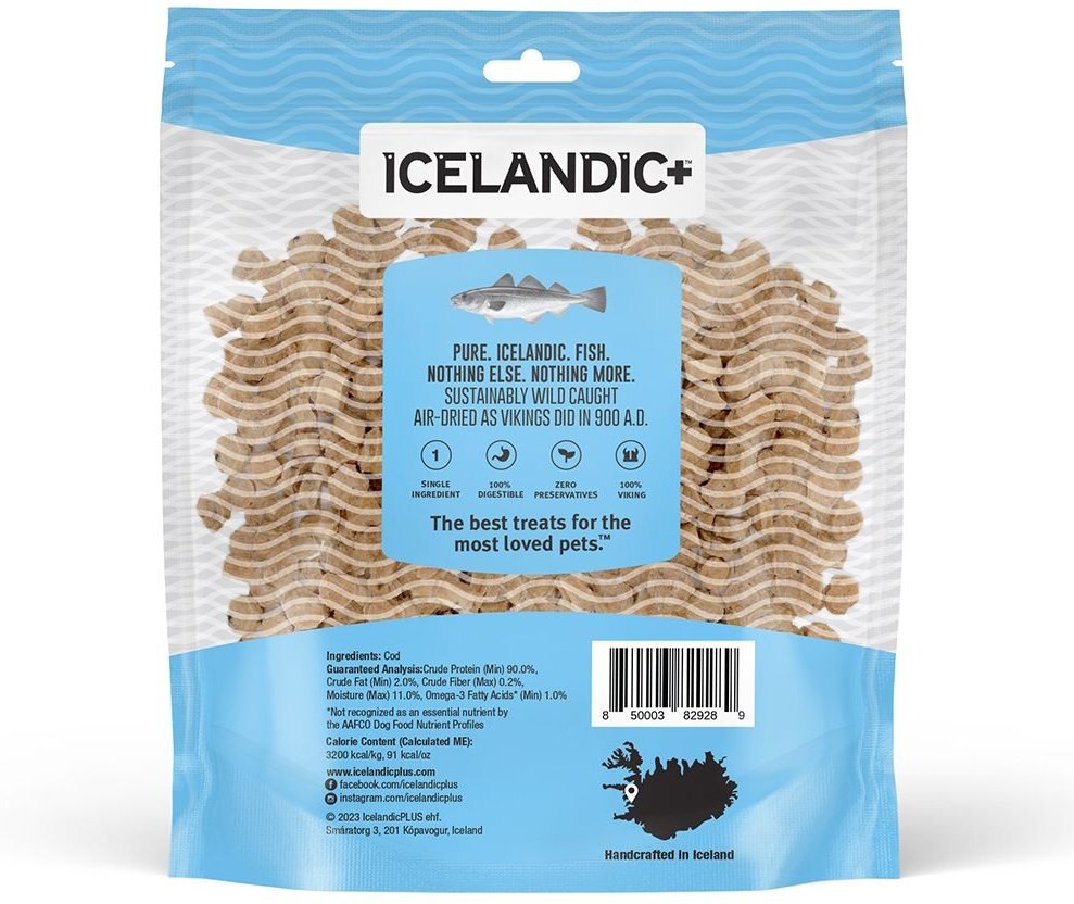 ICELANDIC+ Mini Cod Fish Chips Dehydrated Dog Treats, 9-oz bag - Chewy.com