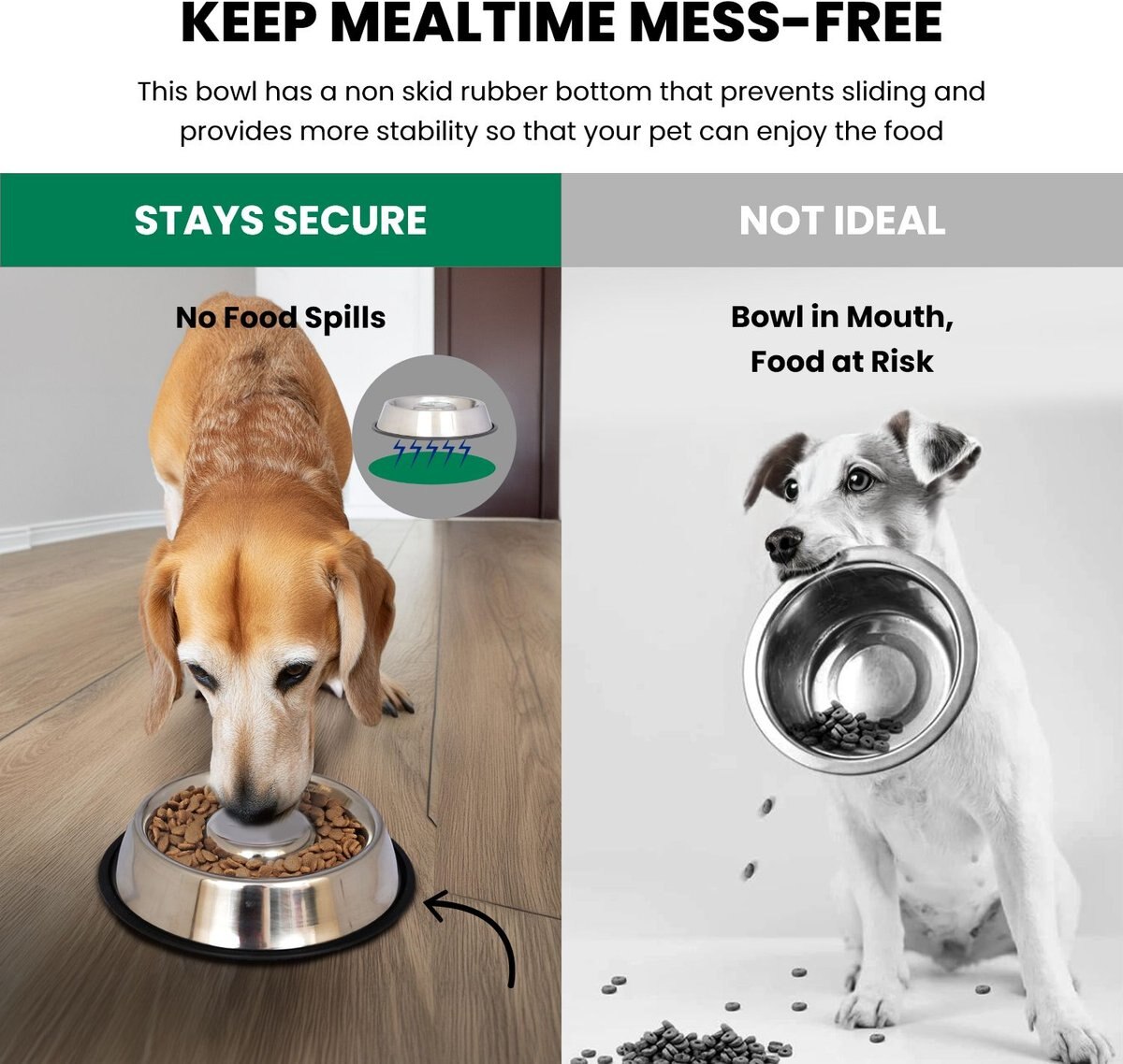 ICONIC PET Slow Feed Stainless Steel Dog & Cat Bowl, 2 count, Large ...