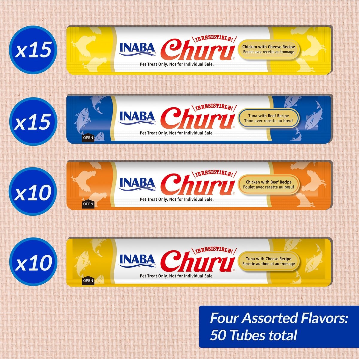INABA Churu Beef & Cheese Variety Creamy Puree Grain-Free Lickable Cat ...