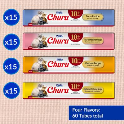 INABA Churu for Senior 10+ Tuna & Chicken Variety Lickable Cat Treats ...