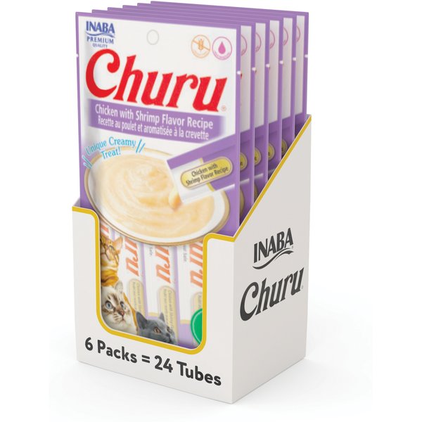 INABA Churu Chicken Puree Variety Pack Grain-Free Lickable Cat Treat ...