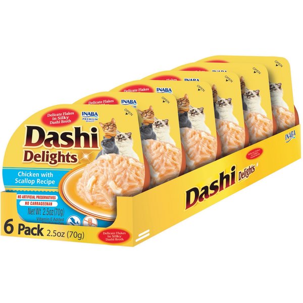 INABA Dashi Delights Chicken with Scallop Flavored Bits in Broth Cat ...