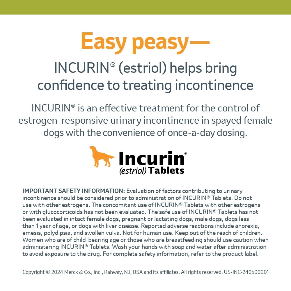 INCURIN (Estriol) Tablets for Dogs, 1-mg - Easy Refills | Chewy Rx