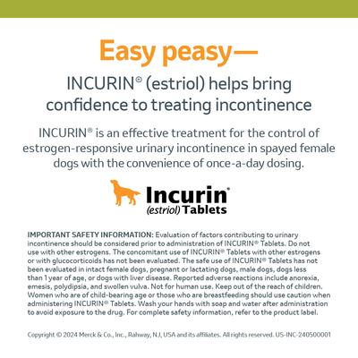 INCURIN (Estriol) Tablets for Dogs, 1-mg - Easy Refills | Chewy Rx