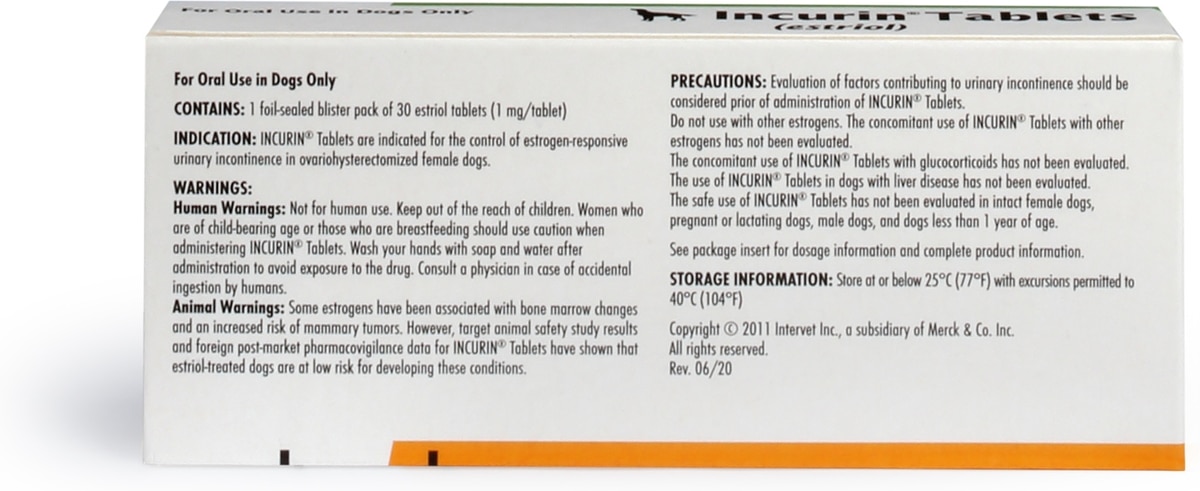 INCURIN (Estriol) Tablets for Dogs, 1-mg - Easy Refills | Chewy Rx