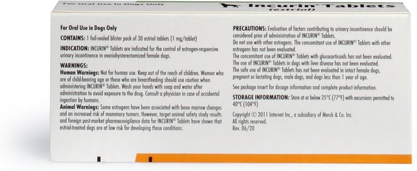 INCURIN (Estriol) Tablets for Dogs, 1-mg - Easy Refills | Chewy Rx