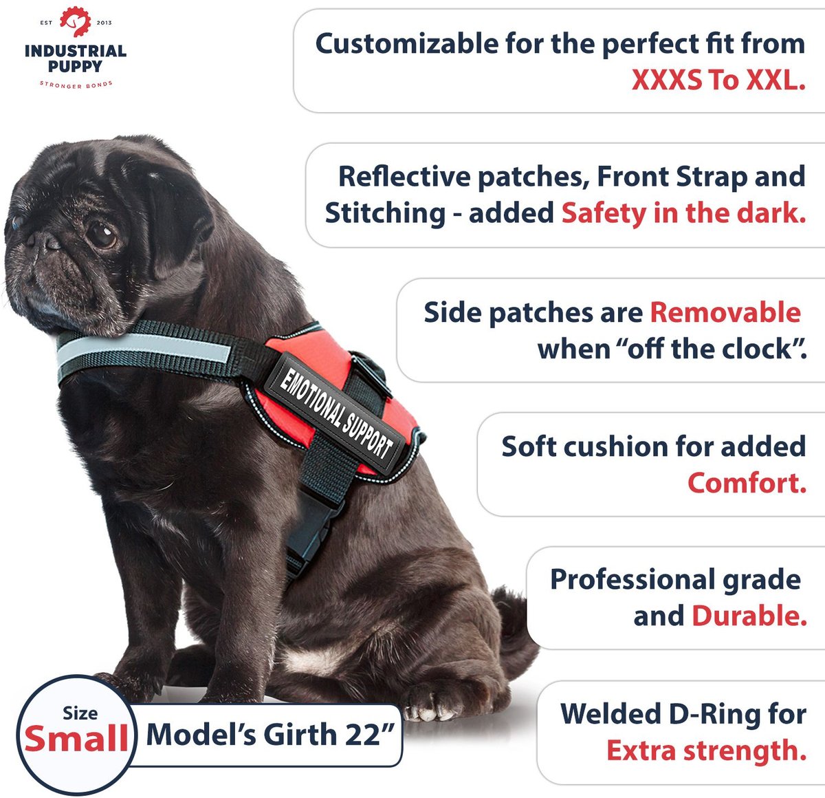 Out of Stock - INDUSTRIAL PUPPY Emotional Support Animal ESA Reflective ...