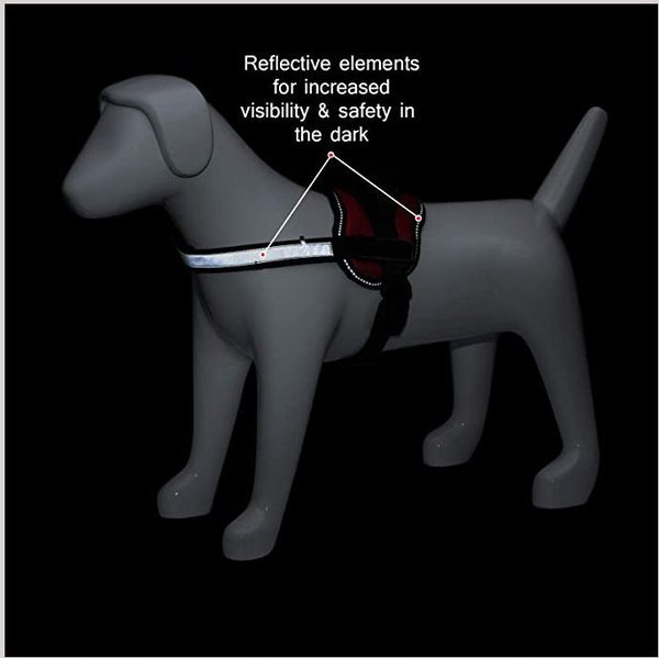 INDUSTRIAL PUPPY Reflective Hook & Loop Strap Dog Harness, Black, Small ...