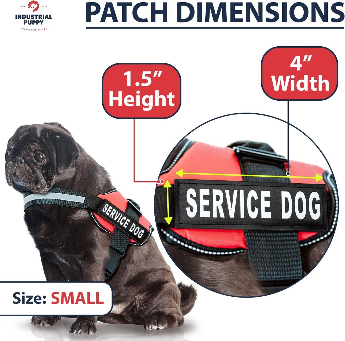 INDUSTRIAL PUPPY Service Dog Patches for Service Dog Vest, 2 count ...